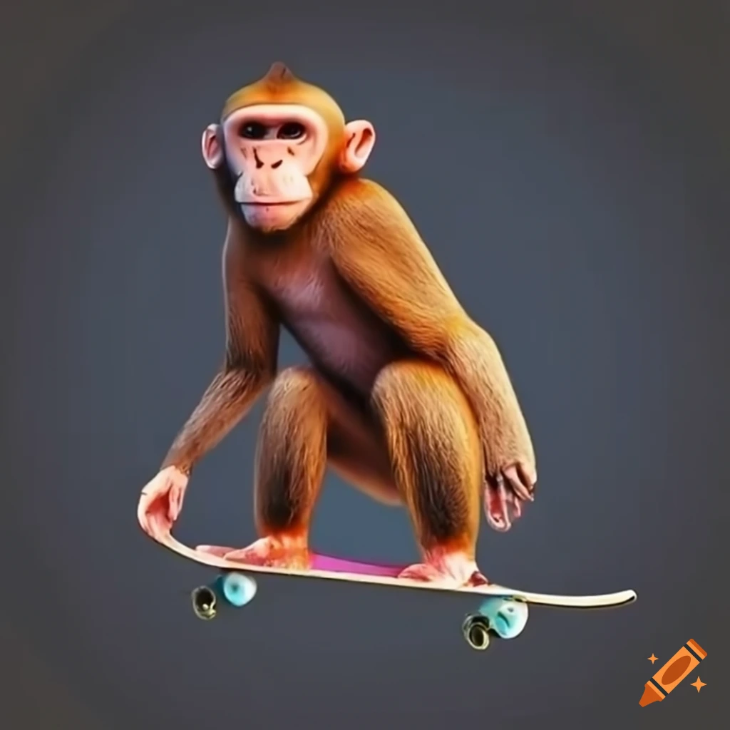 Cool monkey skateboarding with style on Craiyon