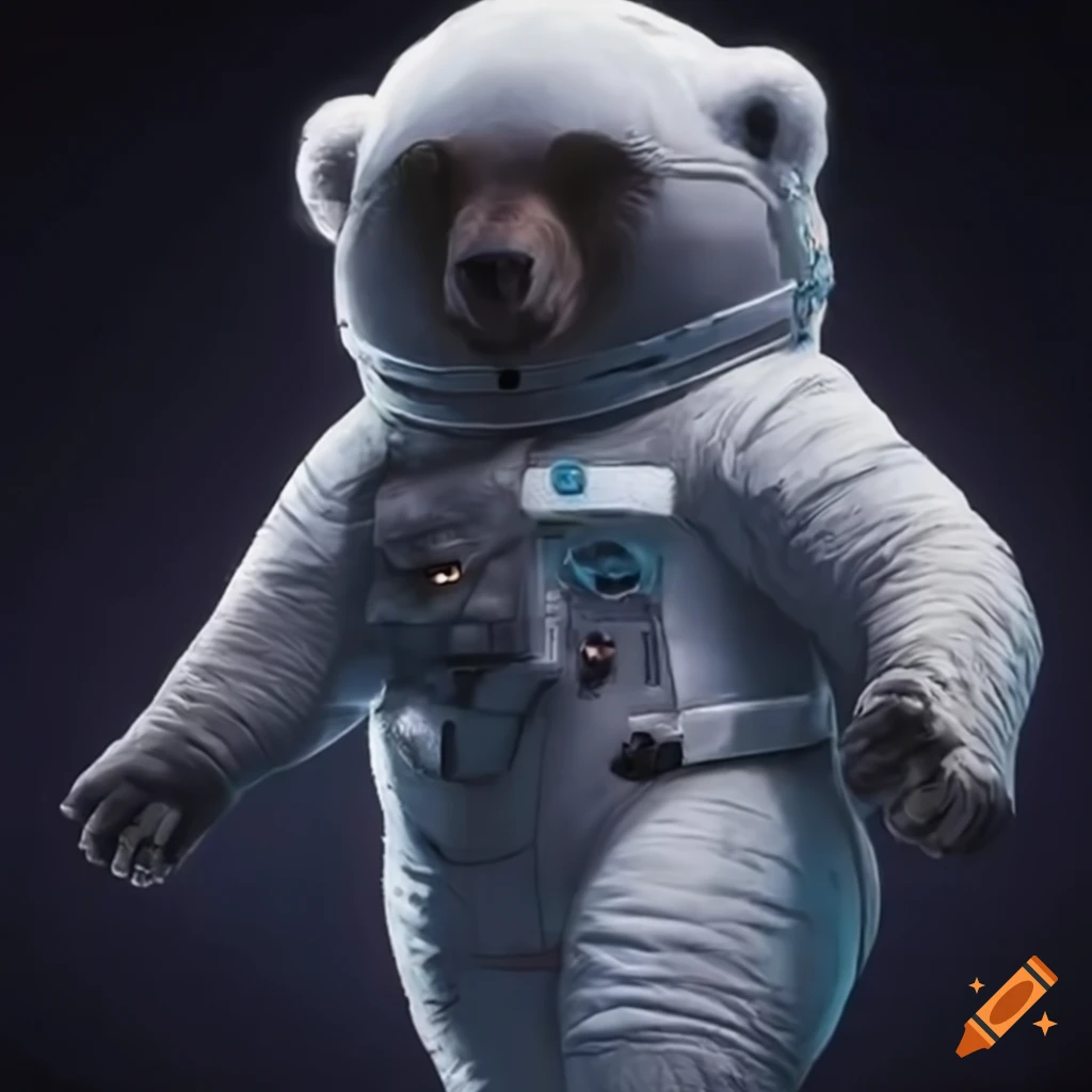 Bear in a space suit battling ufos on Craiyon