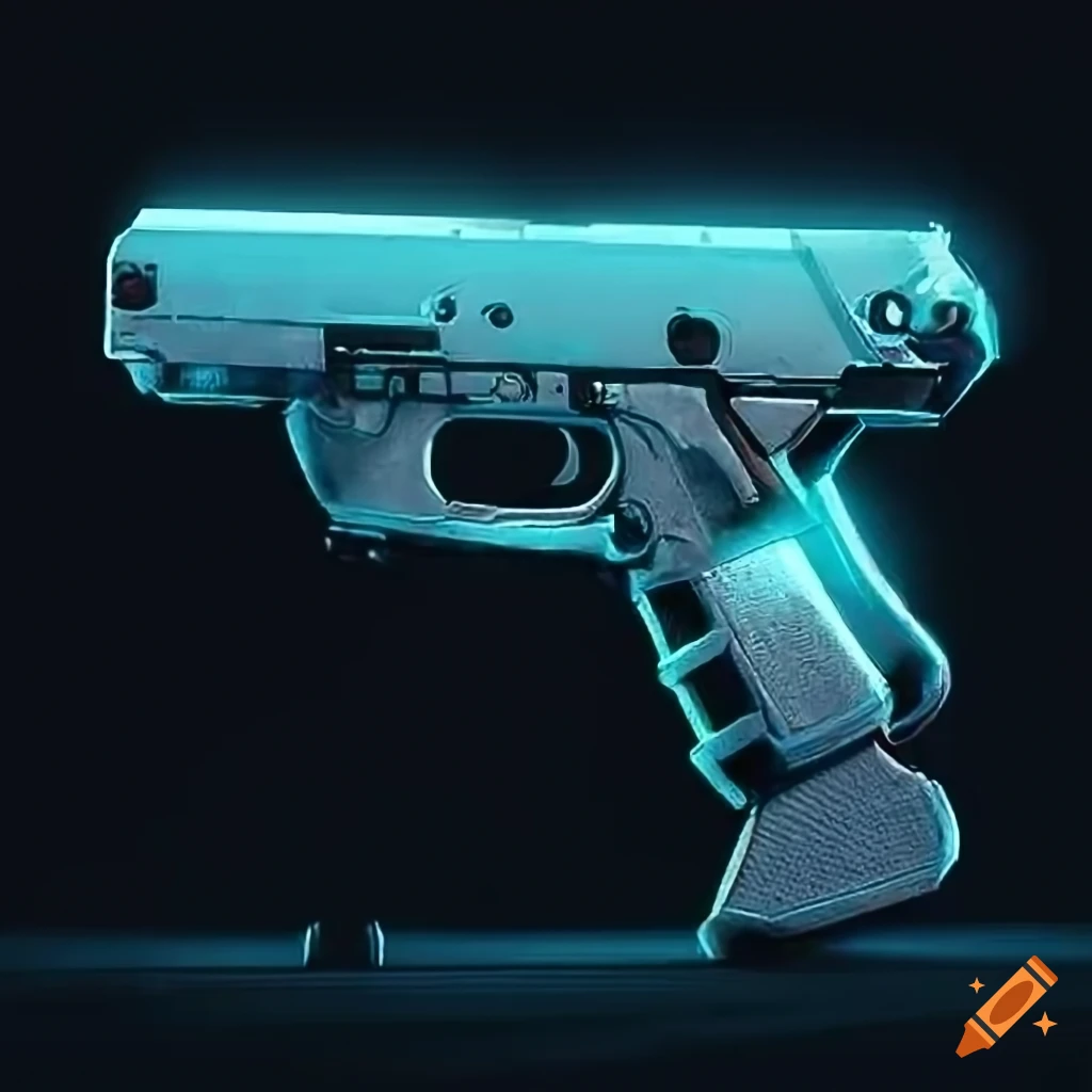 Futuristic cybernetic pistol and technology concept on Craiyon