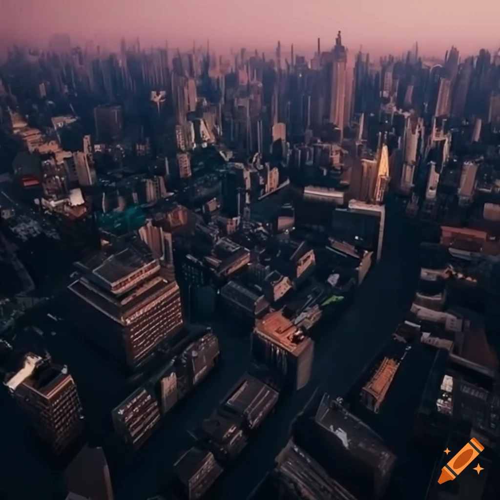 Top view of a cityscape in a realistic style on Craiyon