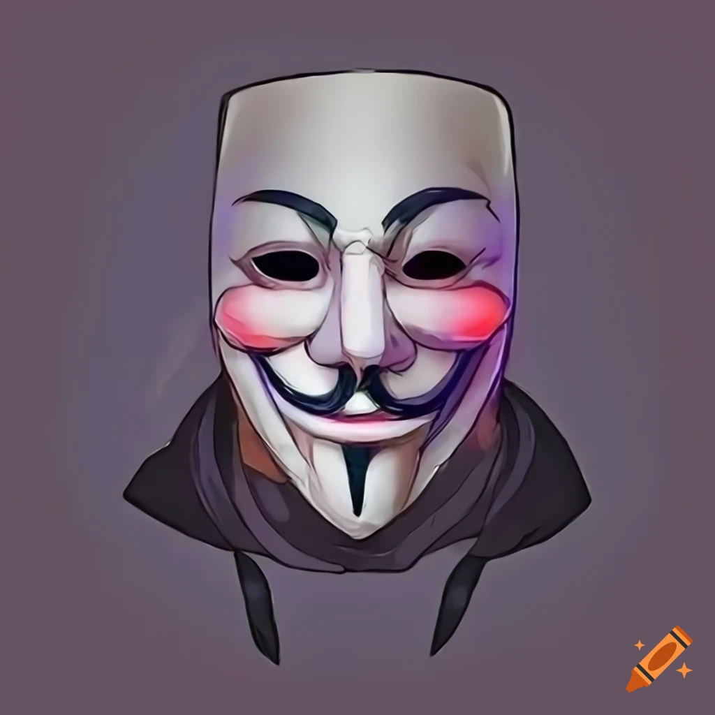 Anime character with hacker mask profile picture on Craiyon