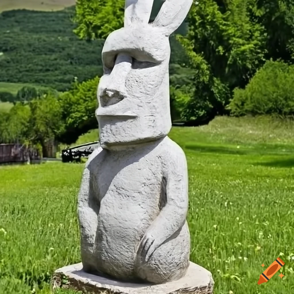 Easter bunny moai statue on Craiyon