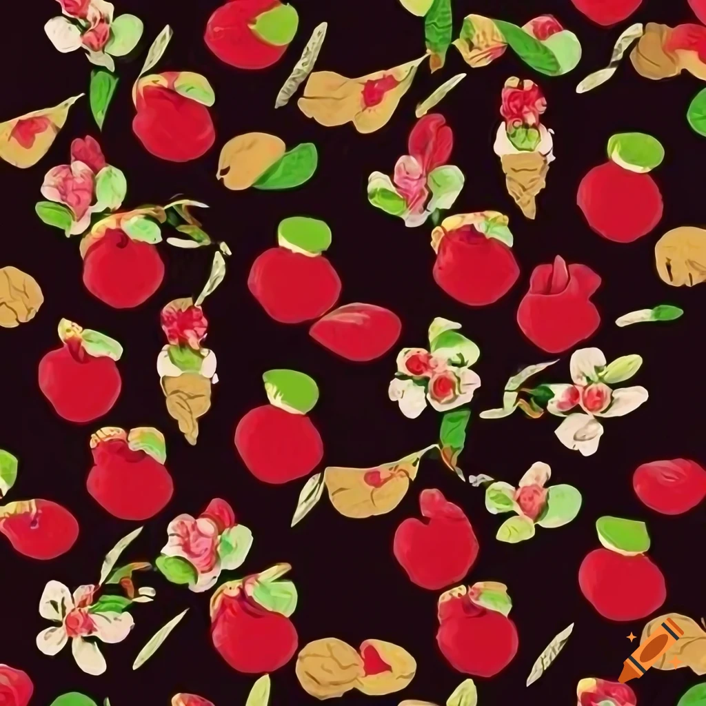 Seamless Prada apple tree flower pattern by Franco Maria Ricci on Craiyon