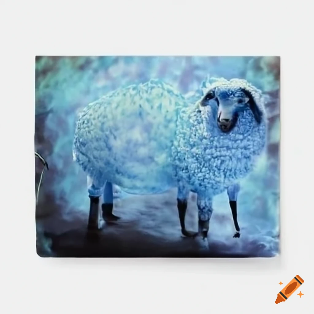 Blue liquid sheep on Craiyon
