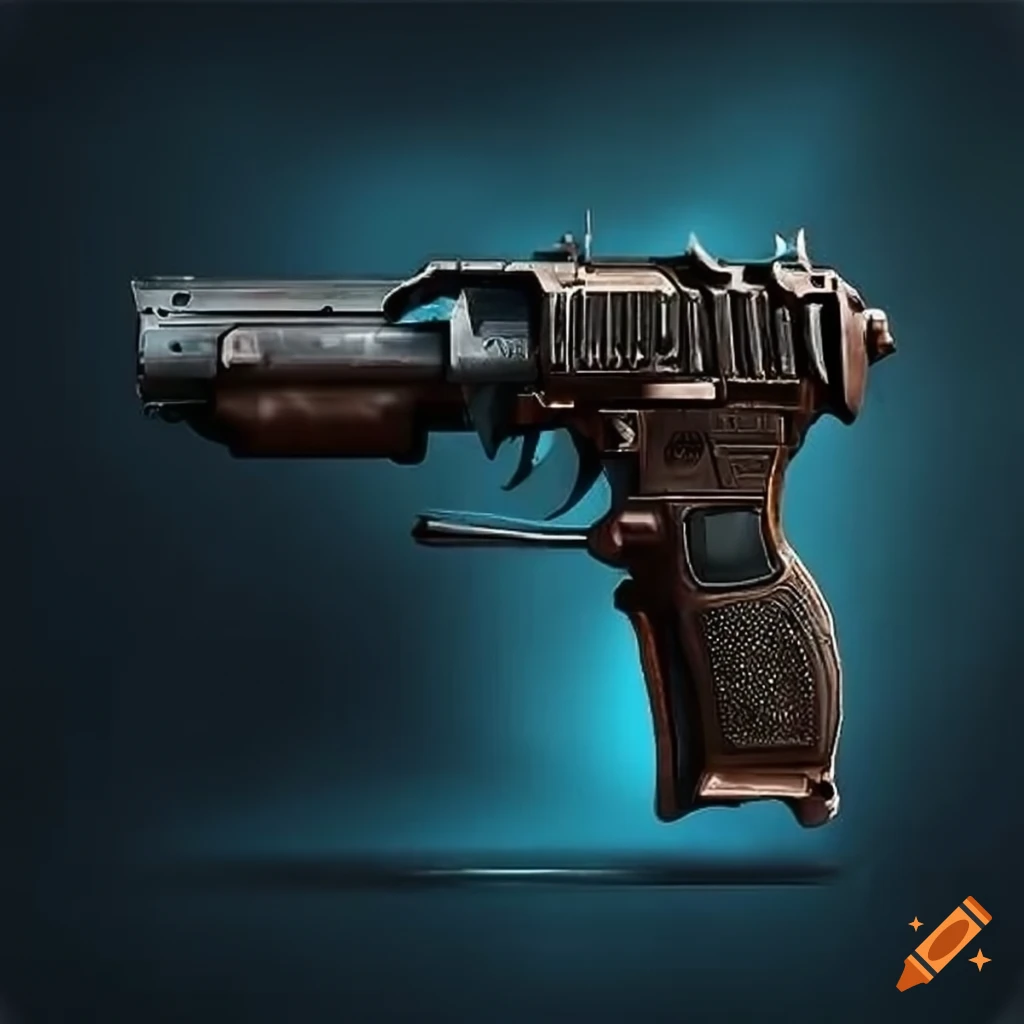 Futuristic cybernetic pistol and technology concept on Craiyon