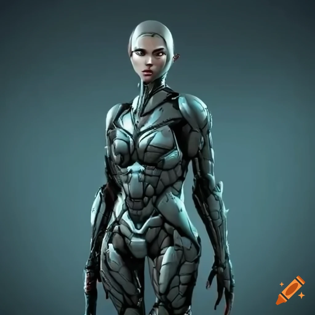 Woman in futuristic armor inspired by crysis nanosuit character on Craiyon