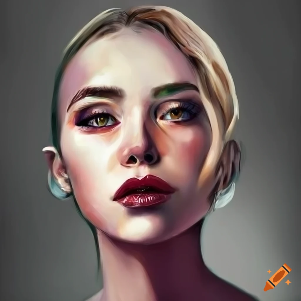 Gallery of beautiful women portraits in artistic styles on Craiyon