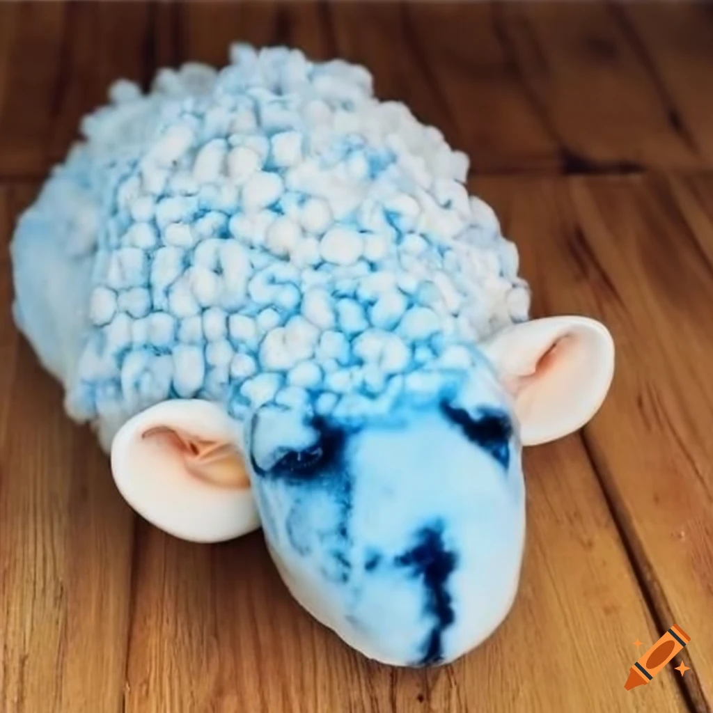 Blue yogurt sheep on Craiyon
