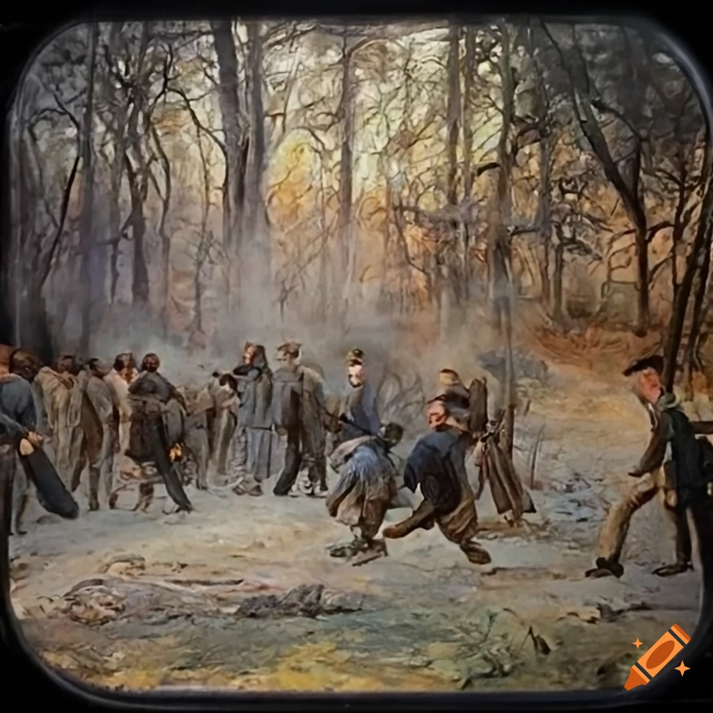 Graphic novel style artwork of the American Civil War with tropical ...