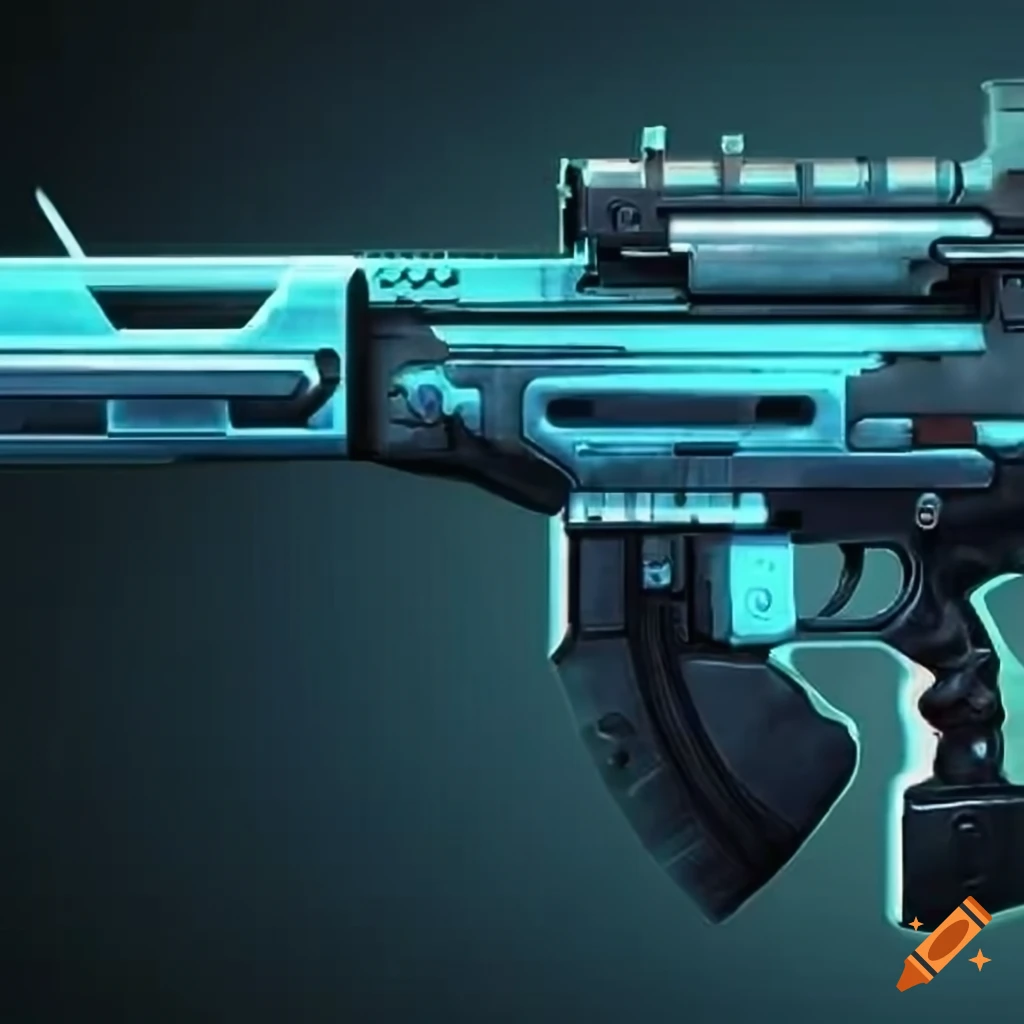 Futuristic pistol with cybernetic enhancements on Craiyon