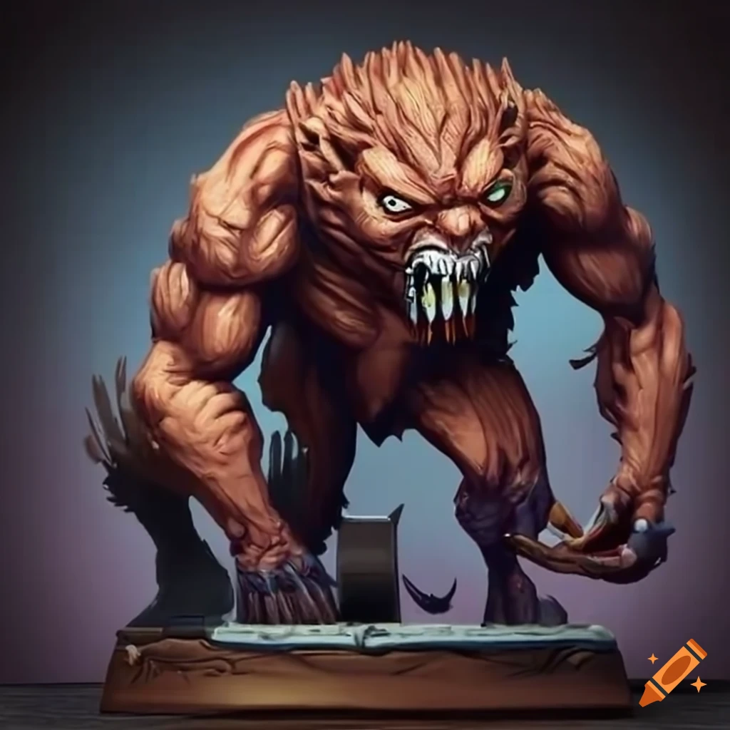 Angry miniature toy crate beast on Craiyon