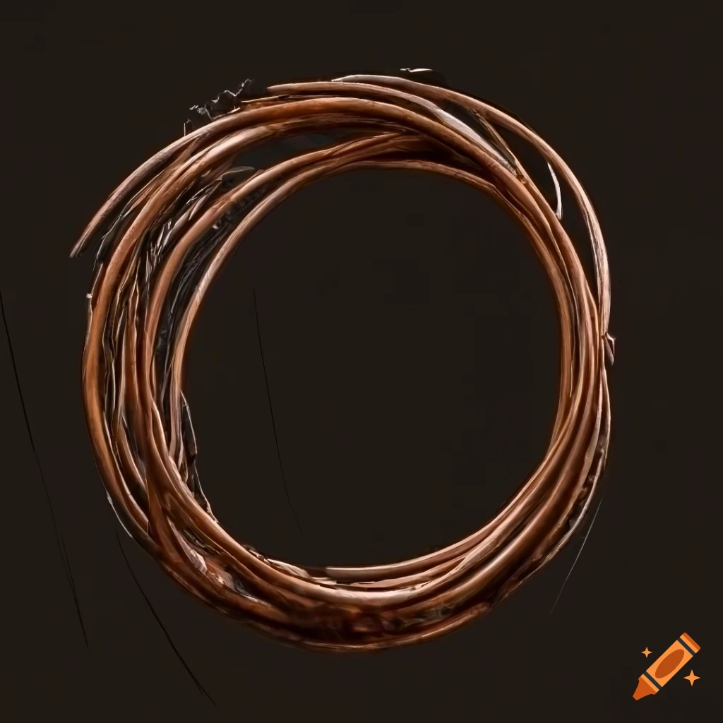 Wires with 2d texture in a metallic and slightly rusty design on Craiyon