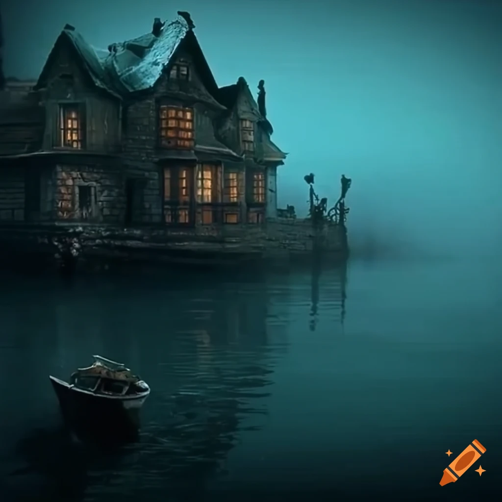 Rustic rural victorian innsmouth fishing village with lovecraftian deep ...