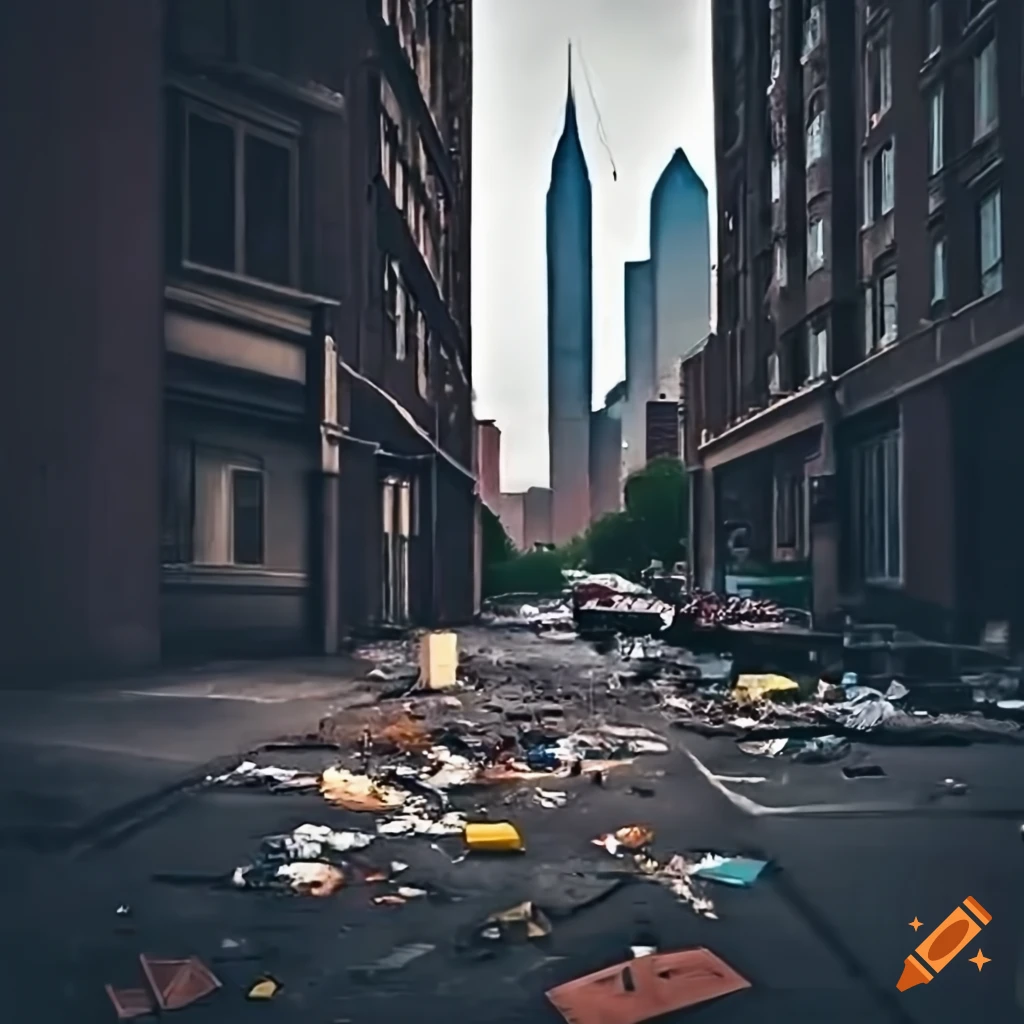 Captivating dark landscape of Dallas streets in a futuristic dystopian ...