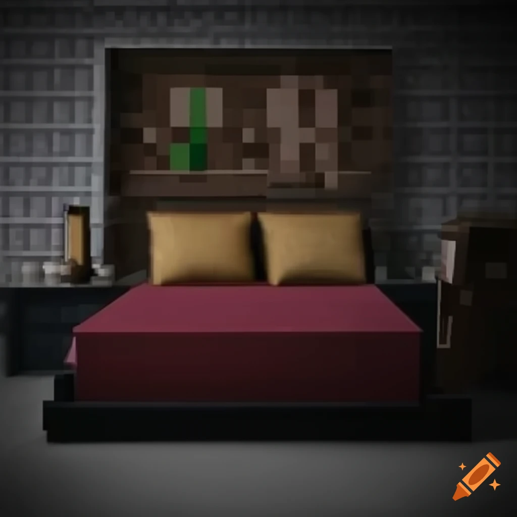 Minecraft bed in a realistic style on Craiyon