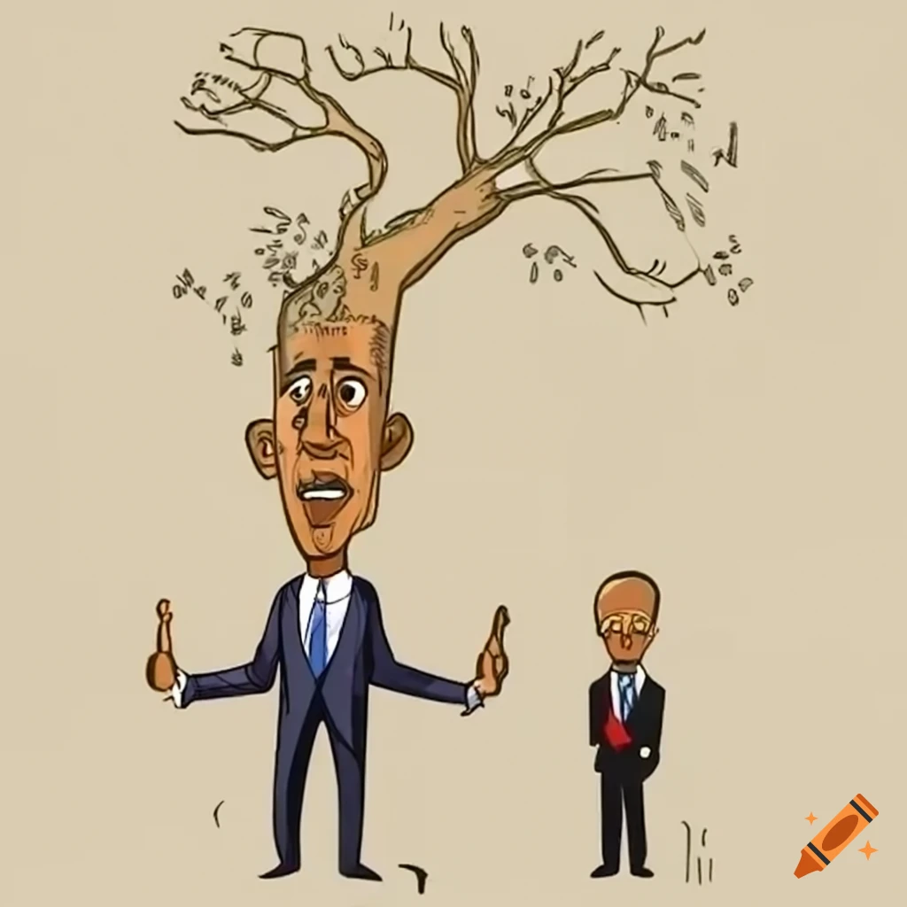 Cartoon character tree version of barack obama on Craiyon