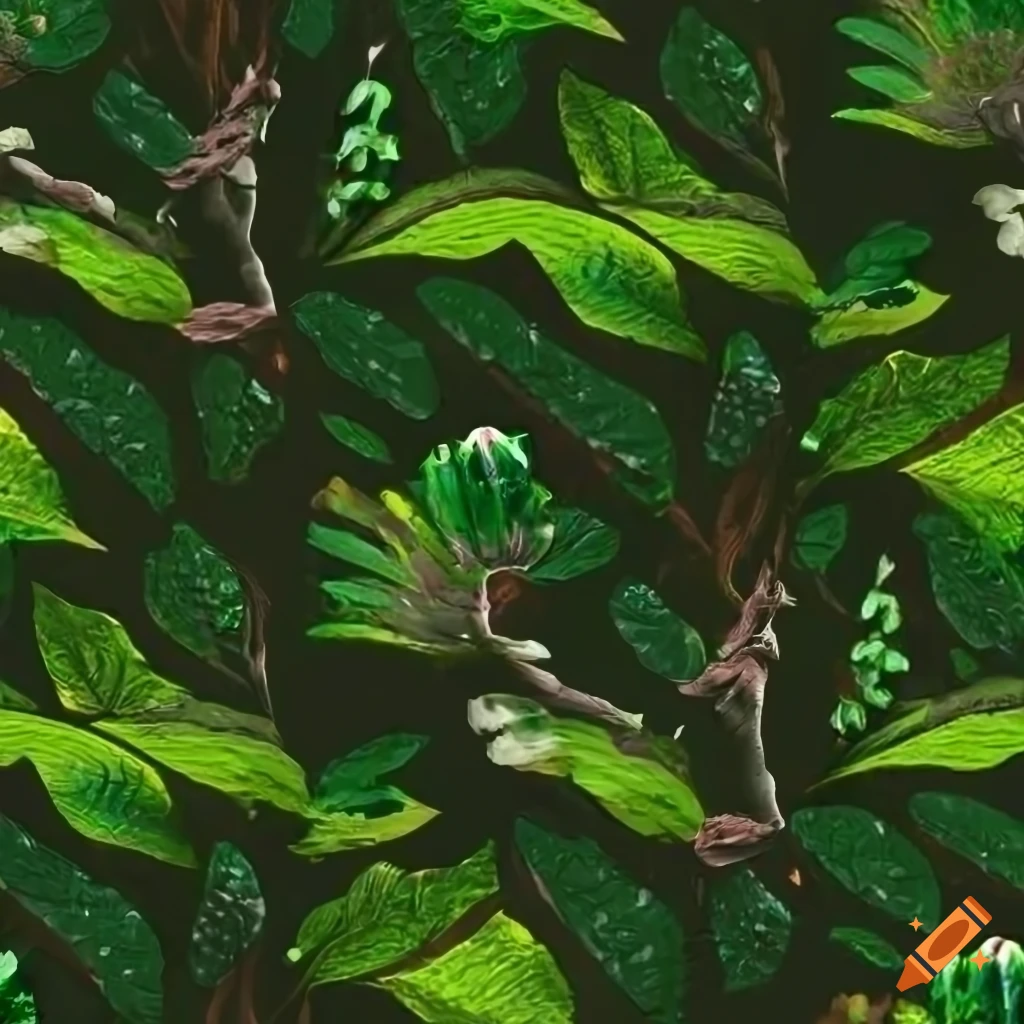 Dense realistic seamless pattern of a beech bush on Craiyon