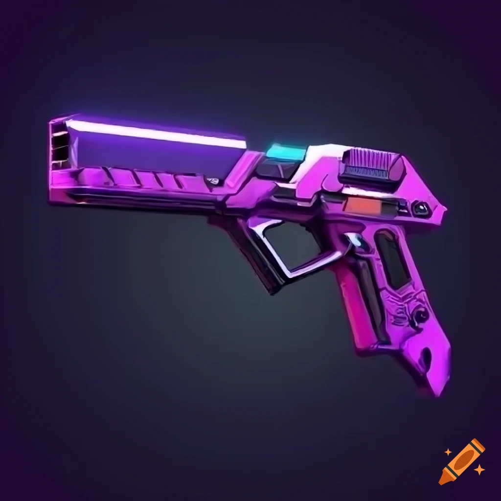 Simplistic cyberpunk gun design on Craiyon