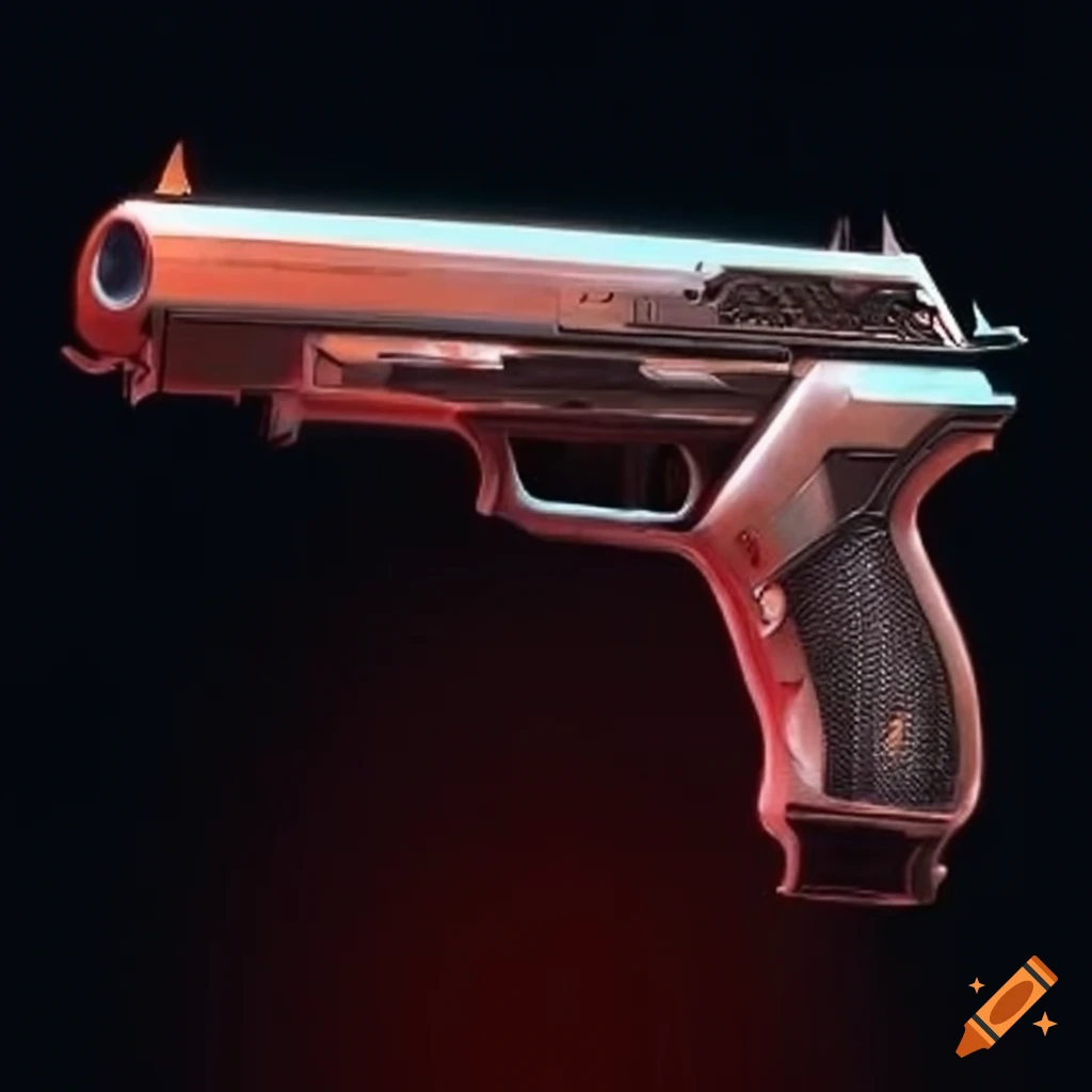 Futuristic pistol cybernetics technology weapons on Craiyon