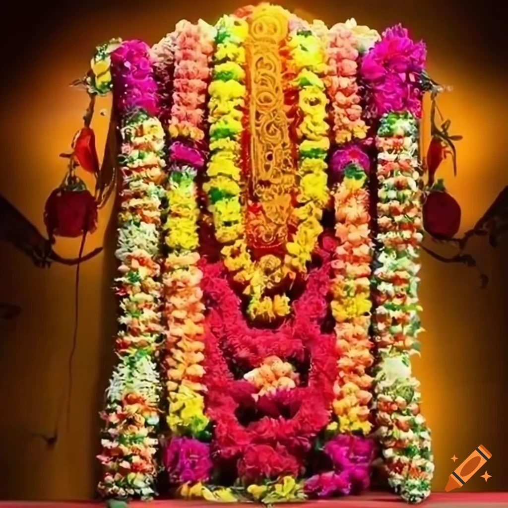 Hindu flowers garland on Craiyon