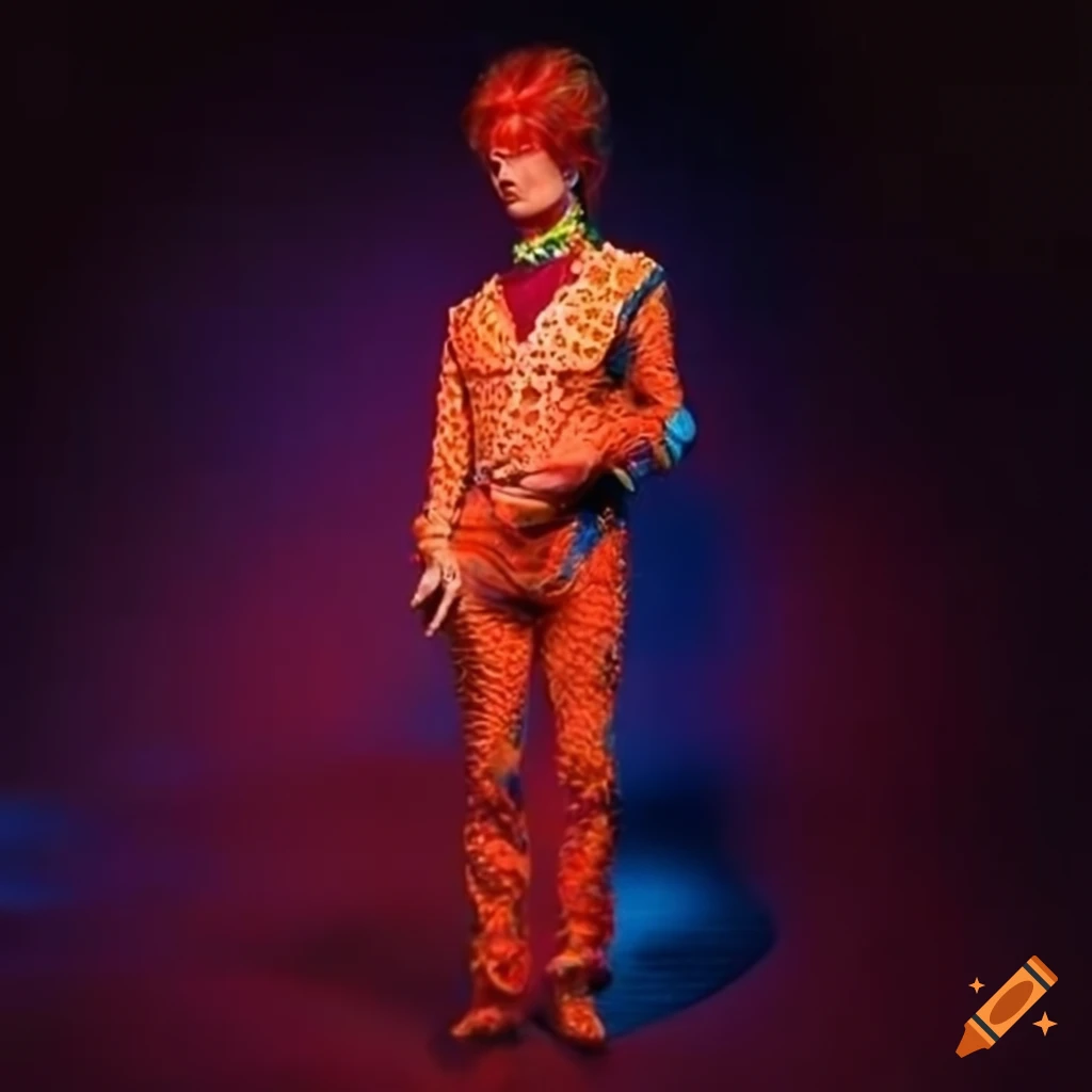Fantastical chameleon in young david bowie ziggy aladdin sane tour suit ...