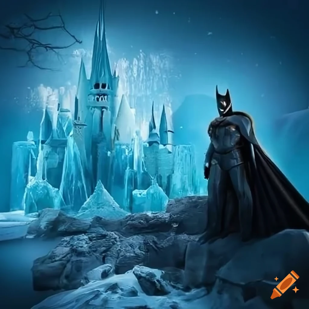 Castle inspired by batman and ice castle from frozen on Craiyon