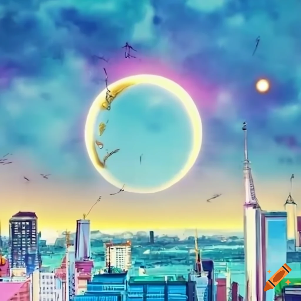Sailor moon daytime cityscape background on Craiyon