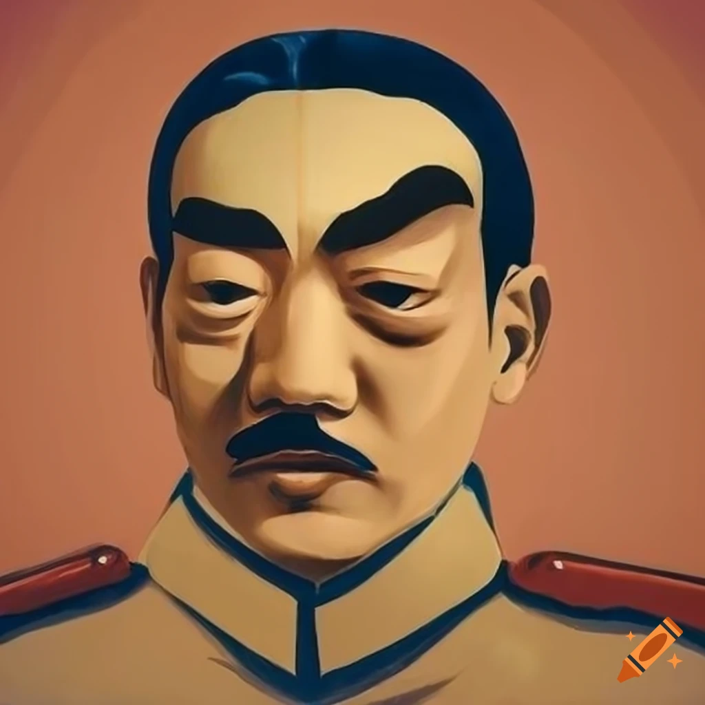 Stylized portrait of a japanese imperial soldier from the 1930s on Craiyon