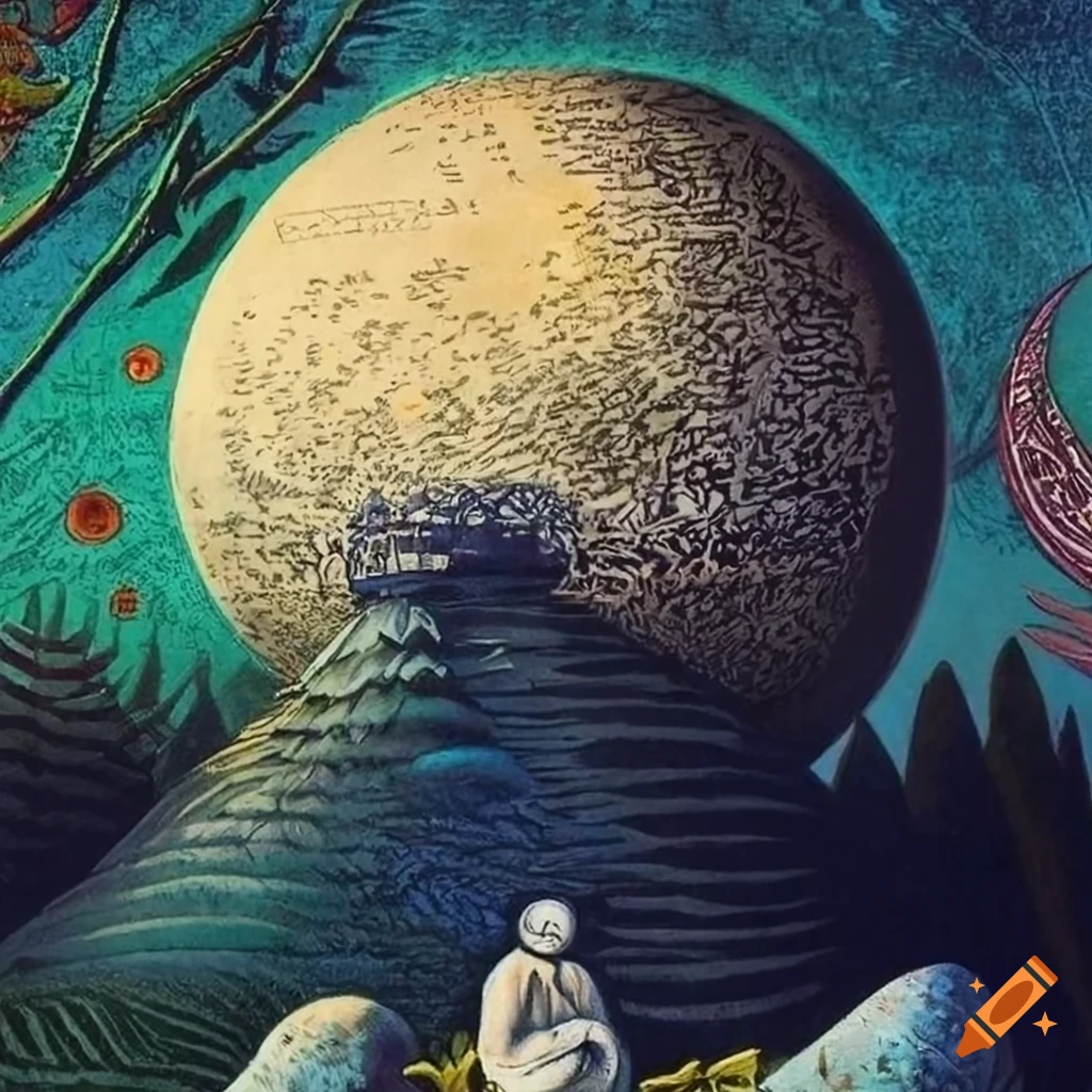 Celestial observatory with astral maps and islamic calligraphy in ...