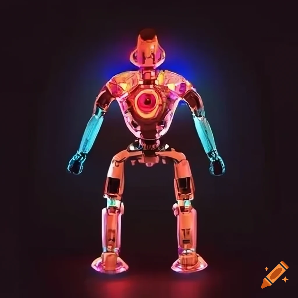 Sleek robotic man with angular features and futuristic accents on Craiyon