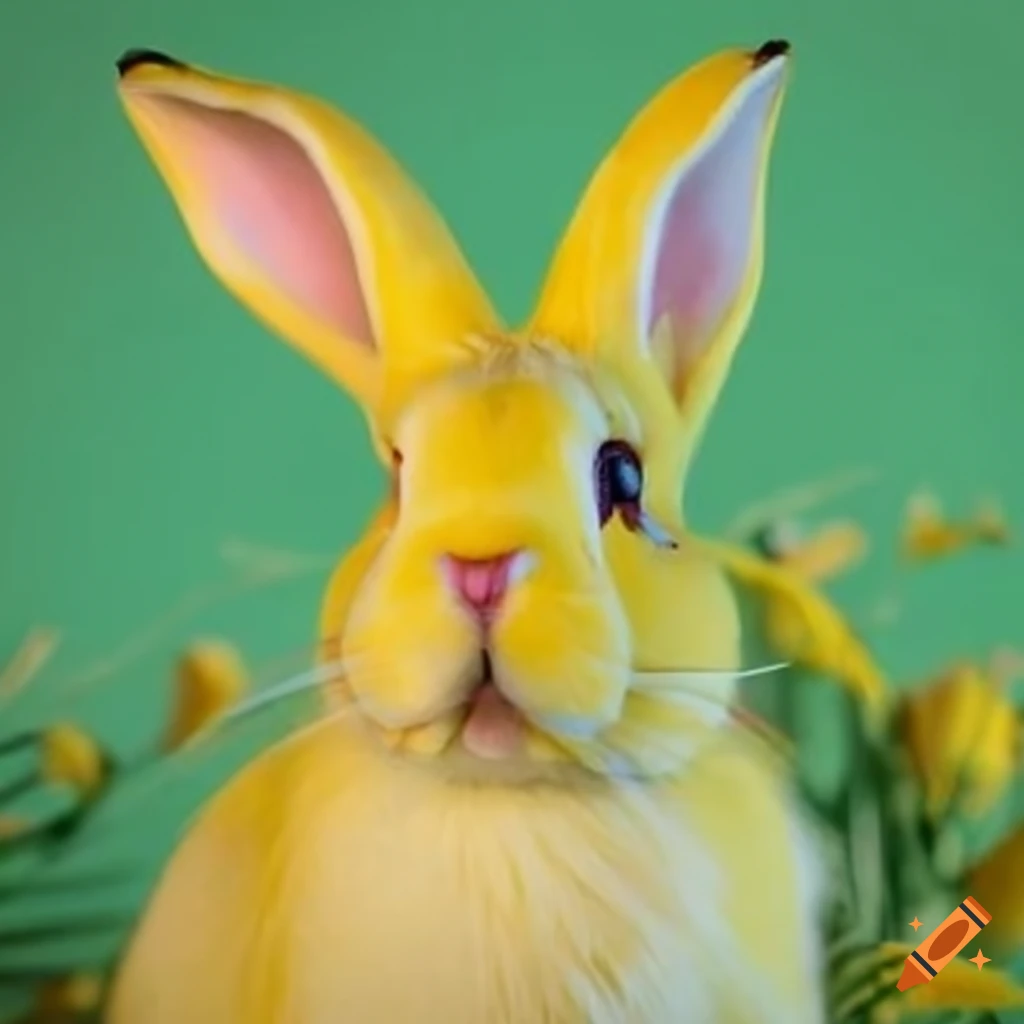 Yellow easter bunny on Craiyon