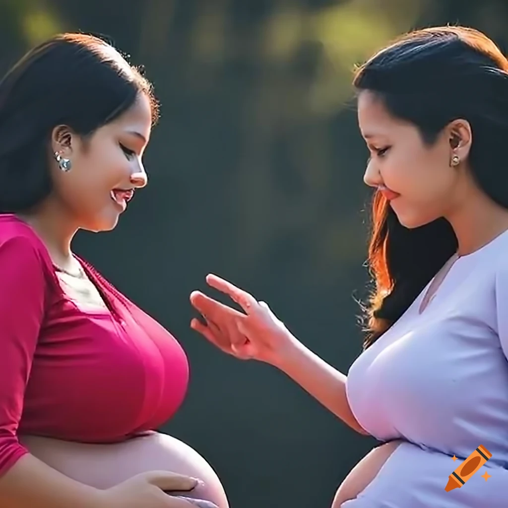 Two pregnant women in a maternity ward awaiting labor on Craiyon
