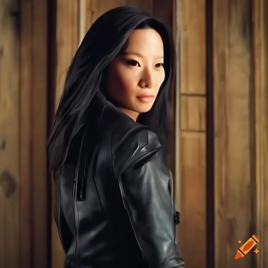 Close Up View Of A Stylish Relaxed Person In An Orange Plaid Shirt And Leather Outfit On Craiyon
