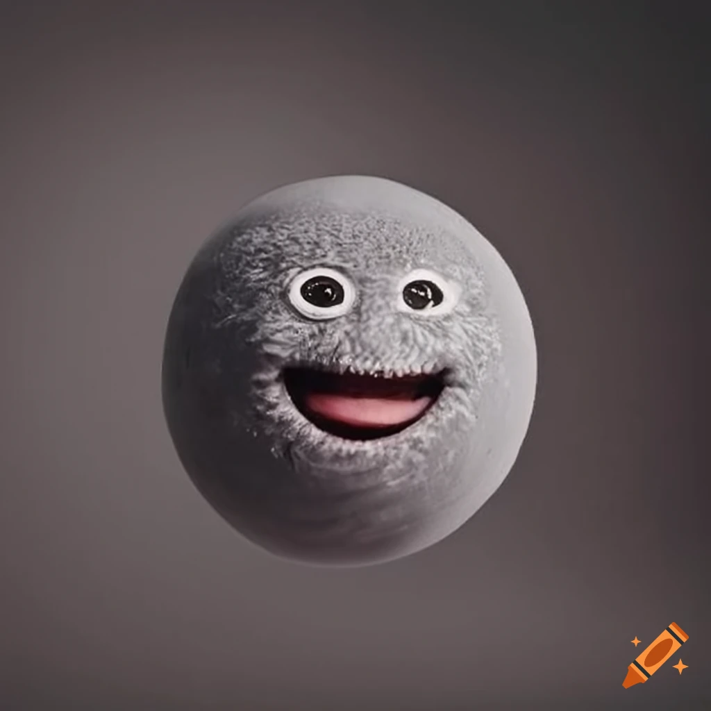 Smiling gray ball on Craiyon