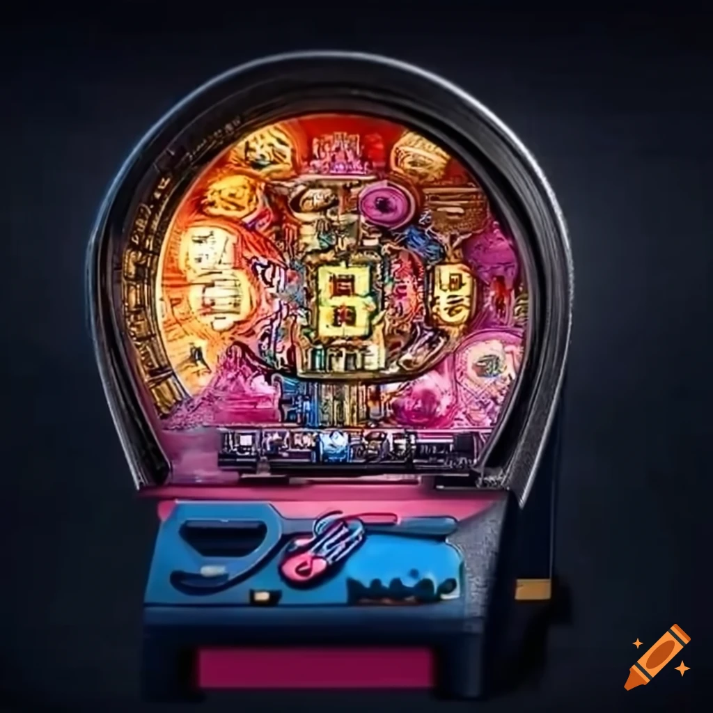 Crypto coin with a pachinko game inside on Craiyon