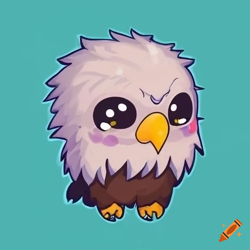 Kawaii chibi bald eagle on Craiyon
