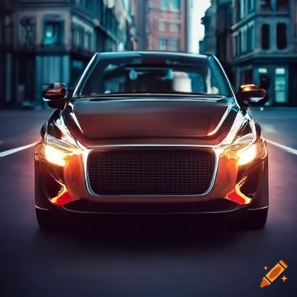 Car front view tilted downwards on Craiyon