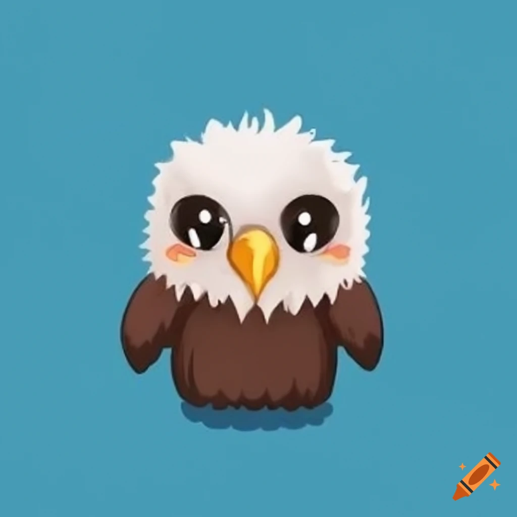 Kawaii chibi bald eagle on Craiyon
