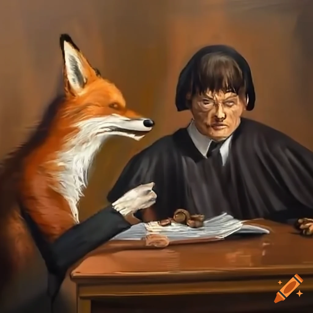 Fox lawyer arguing in a courtroom on Craiyon