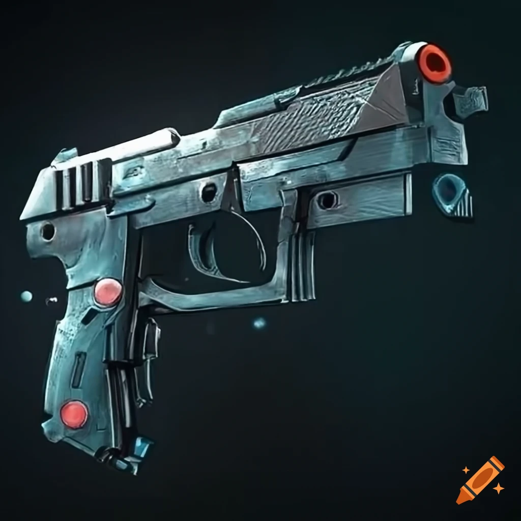 Futuristic cybernetic pistol and technology concept on Craiyon