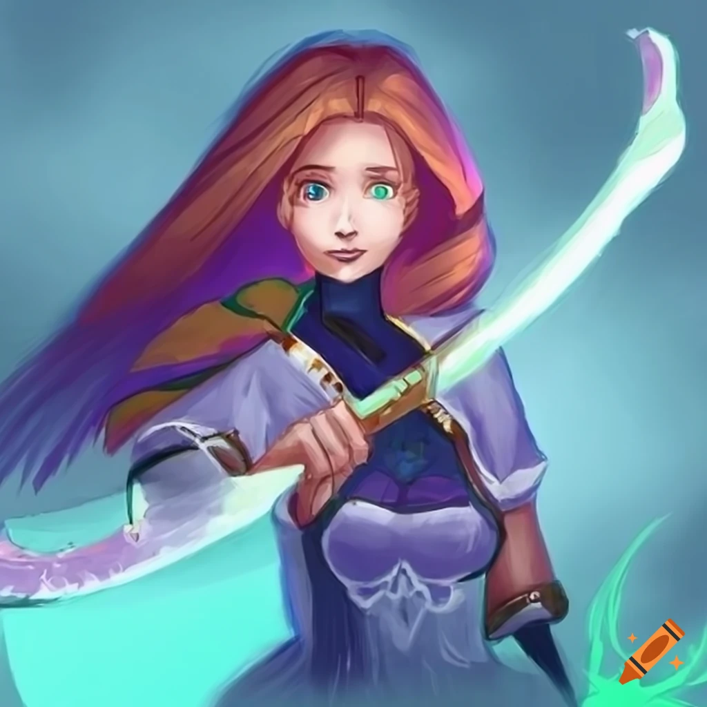 Full-body portrait of Alice, Soul of the Whirlwind - a mage archer in ...