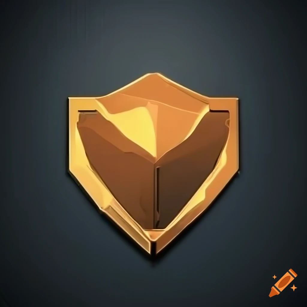 Gold stylized badge for valorant competitive gaming group on Craiyon