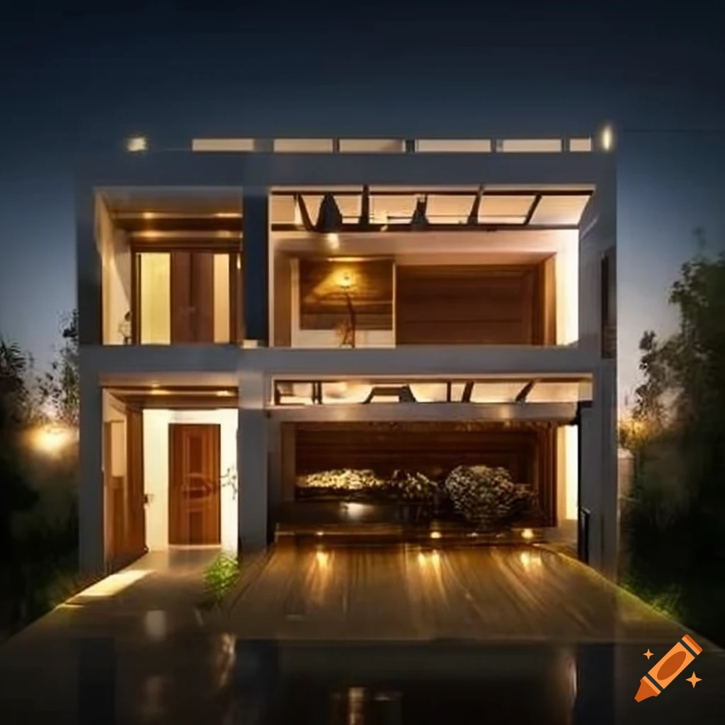 Modern unique house design based on 1 kanal area in pakistan on Craiyon