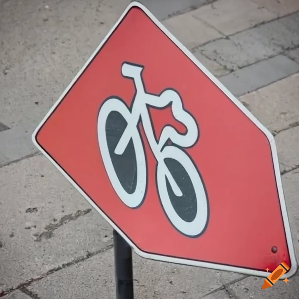 Abstract and minimalist street sign for slow bikes to speed up and fast ...