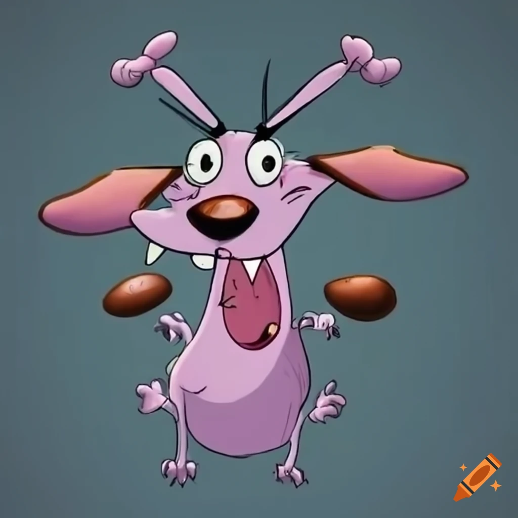 Courage the cowardly dog character on Craiyon