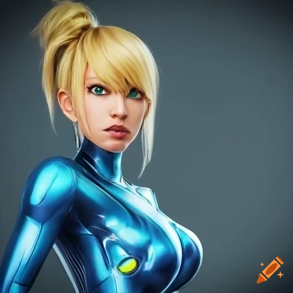 Captivating and expressive face of zero suit samus on Craiyon