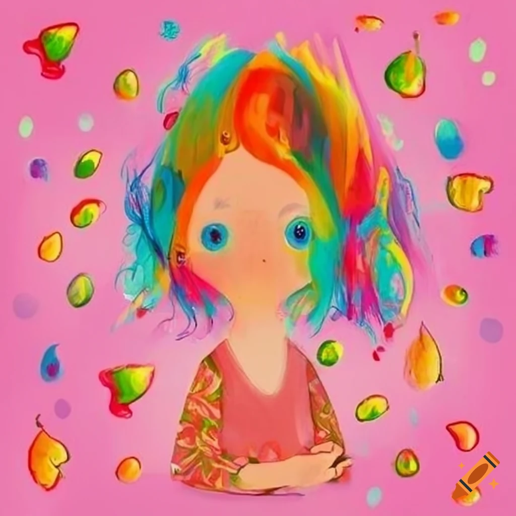 Colorful whimsical art in a childlike style on Craiyon