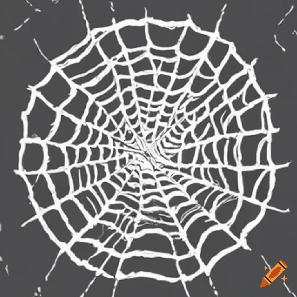 Darwin bark spider web with white climbing rope strings on Craiyon