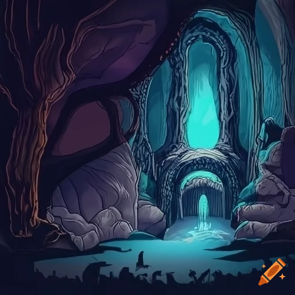 Fantasy location concept art on Craiyon