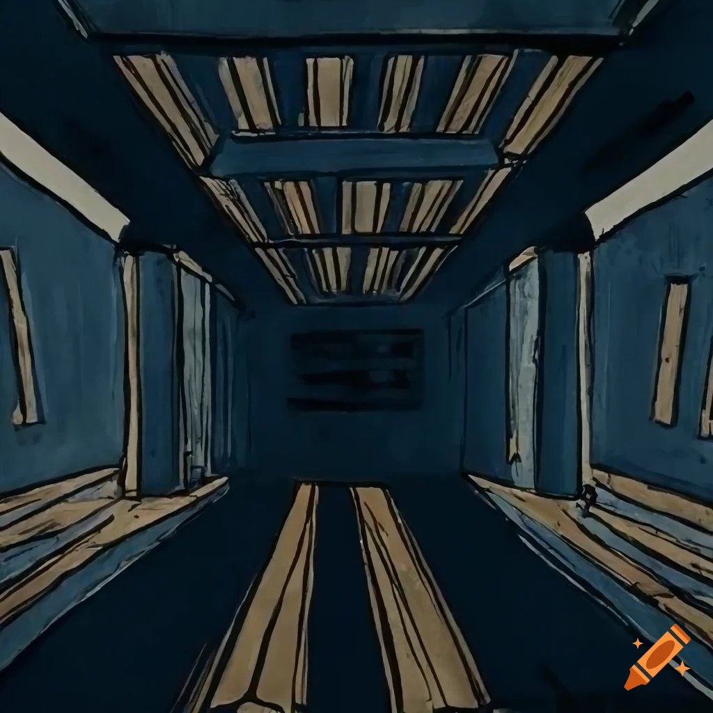 Soviet room with metal seats in warm watercolor style on Craiyon